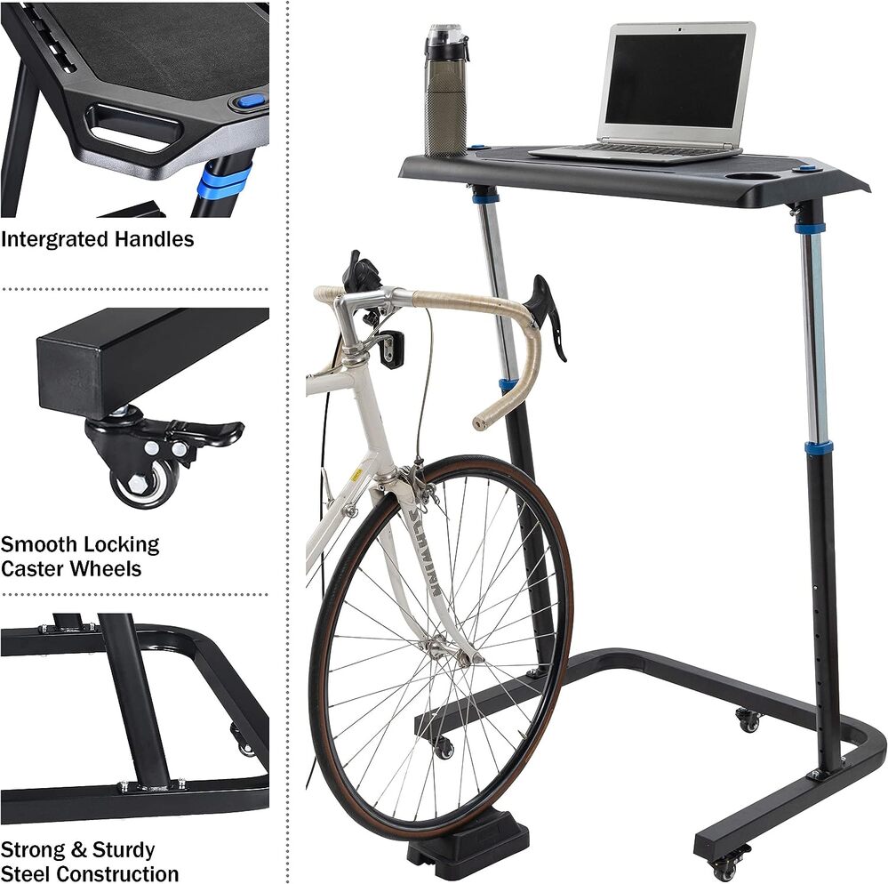 Adjustable Trainer Desk Laptop Ipad For Use With Indoor Bike Trainer